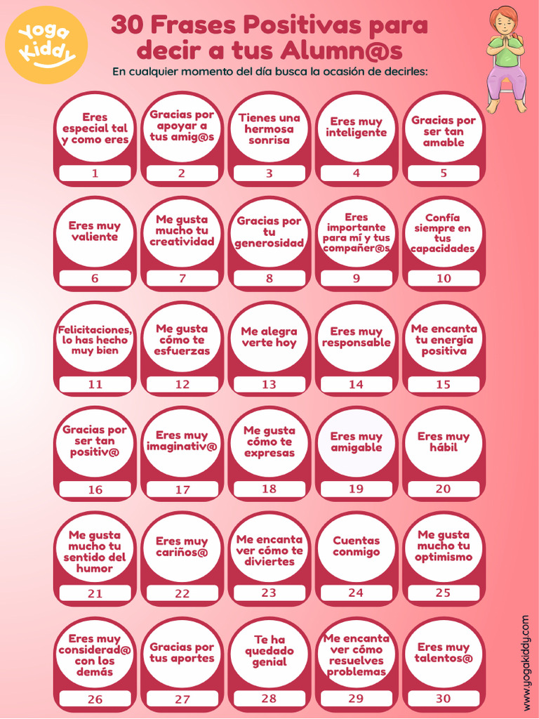 30 Frases Positivas para Decirle A Tus Alumnos | PDF