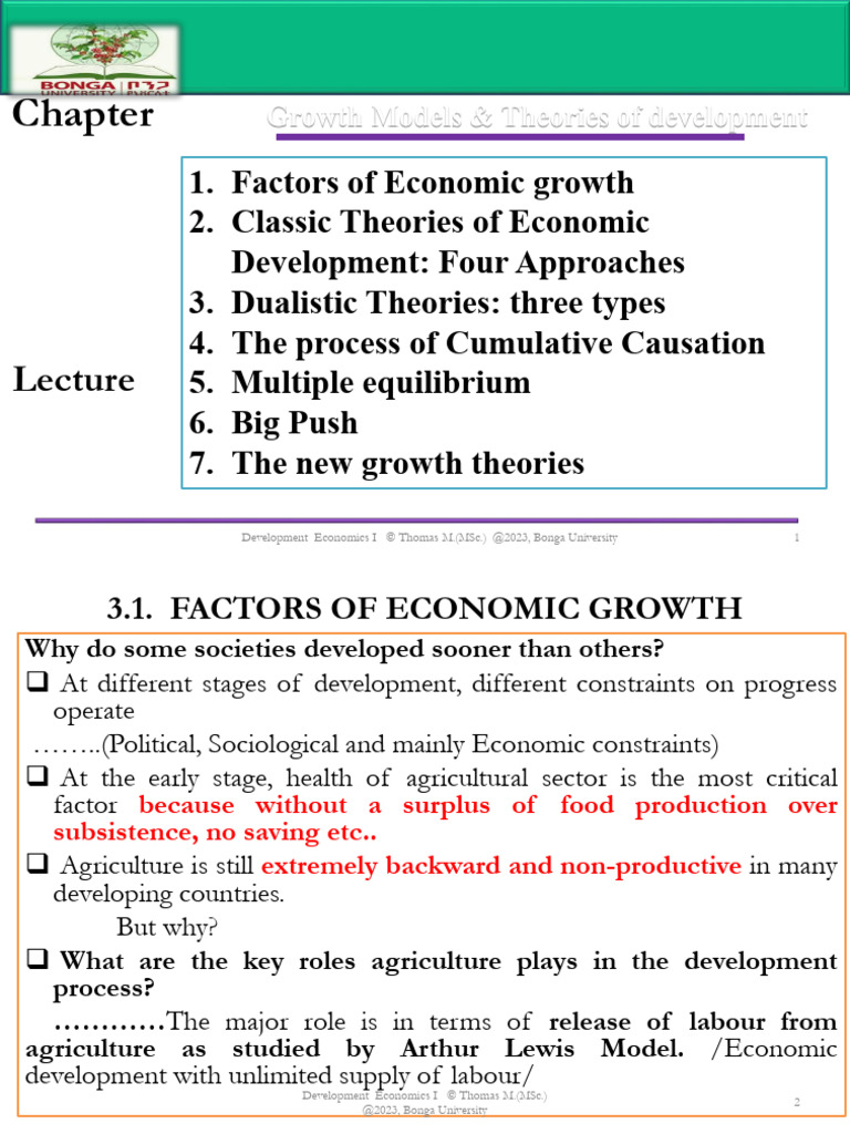 Development Econ Chap 3 Part 1 | PDF | Capital (Economics) | Economics
