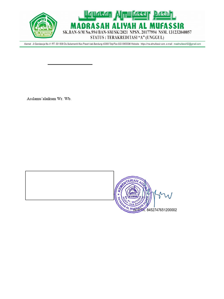 Surat Edaran Kelulusan 2024 | PDF