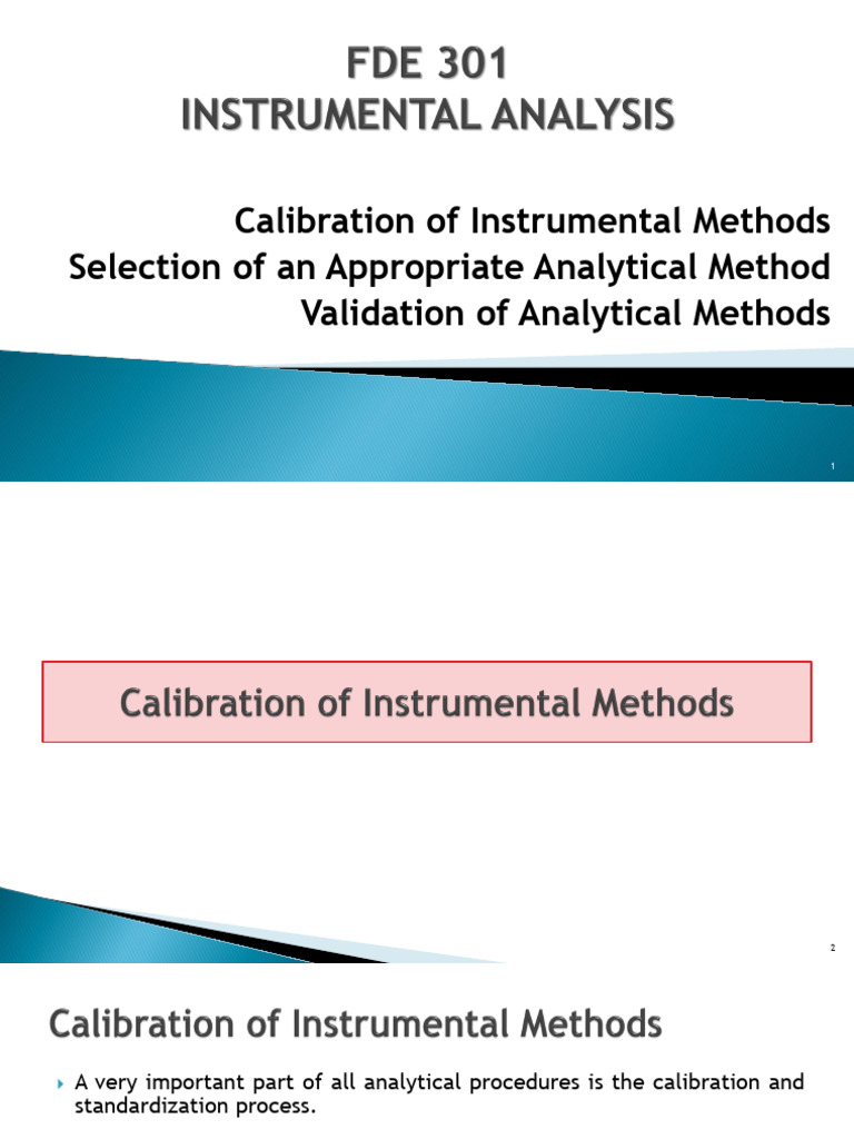 Week 7-Calibration of Instrumental Methods and Method Validation | PDF | Least Squares ...