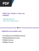 Yuniti Ya Pele Mengolo Ya Sesotho Le Fonetiki Sofi 211 _2025 | PDF
