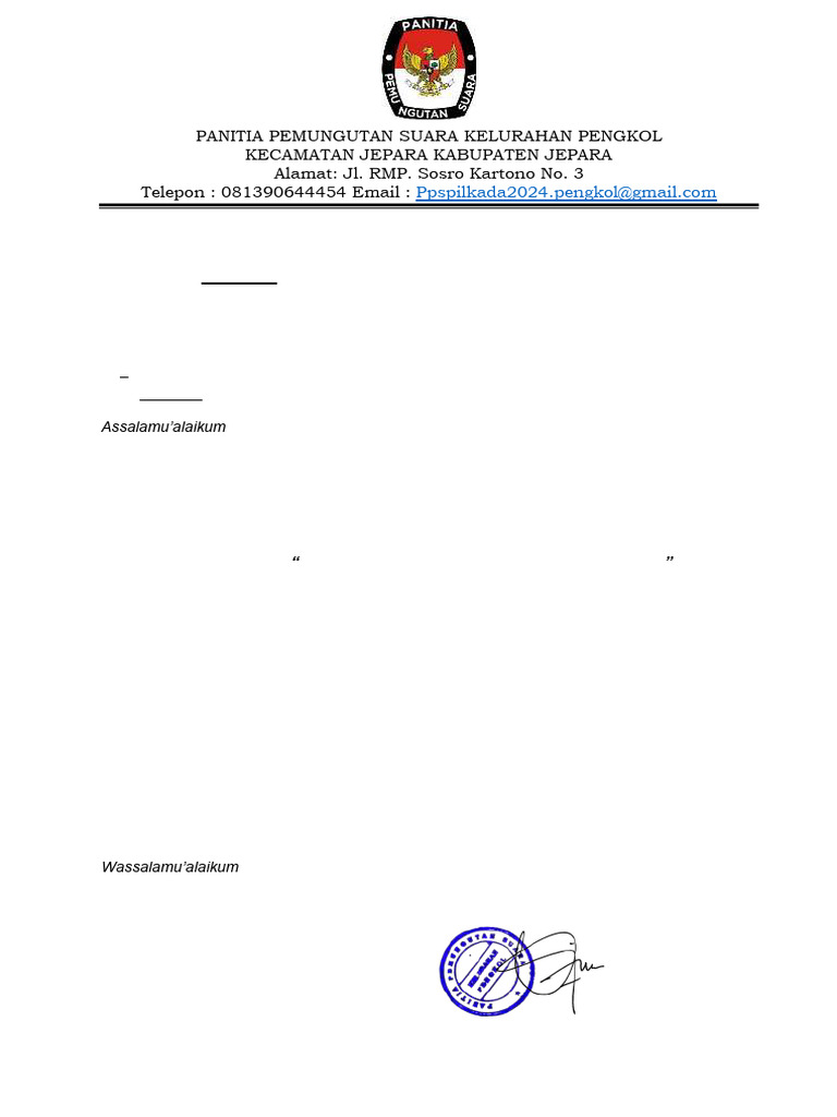 Undangan Pelantikan Kpps Pilkada Pengkol | PDF