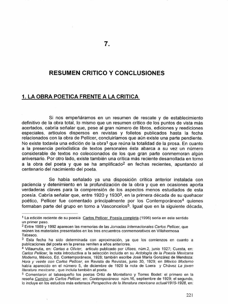 Crítica y Resumen de Carlos Pellicer | PDF | Escritura