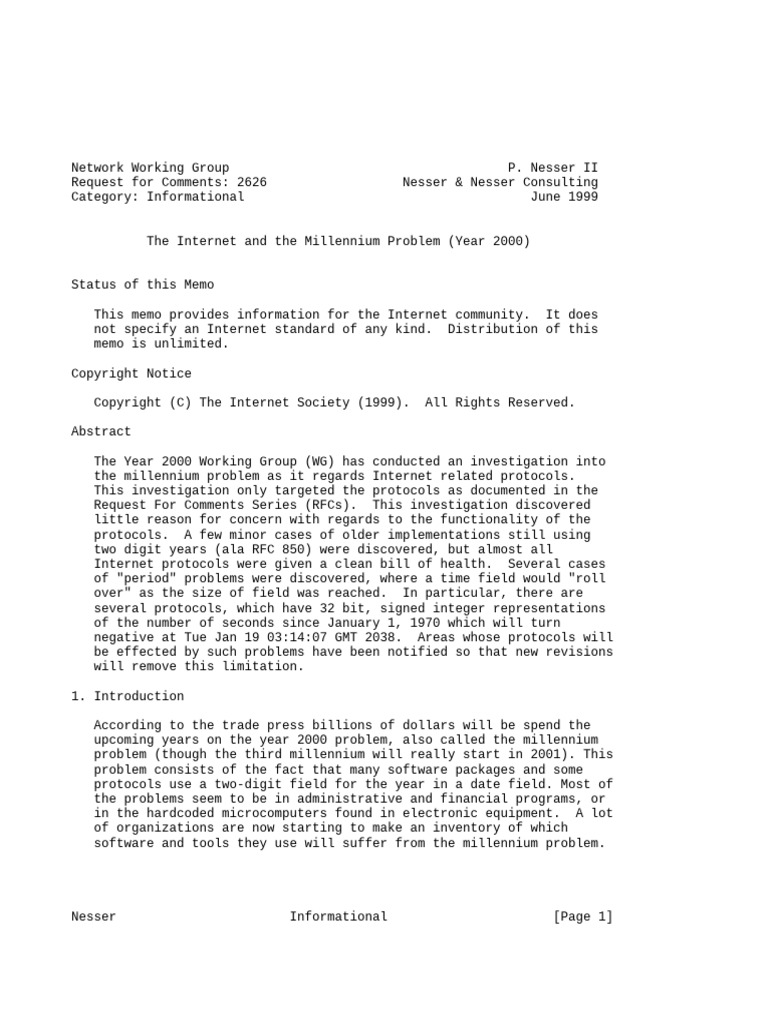 RFC 2626 | PDF | Wide Area Network | Data Transmission