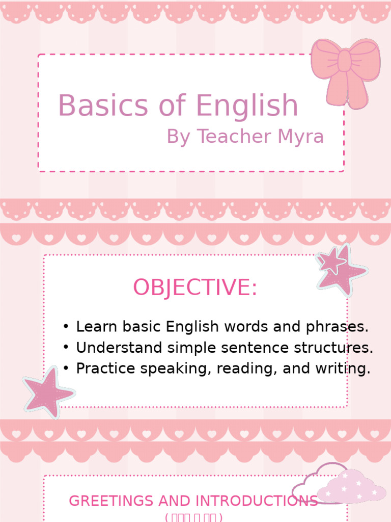 BASICS OF ENGLISH (NOV. 28) PPTX (1) (Autosaved) | PDF