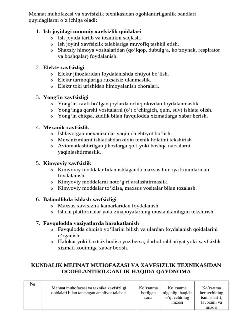 Amaliyot Xavfsizligi | PDF