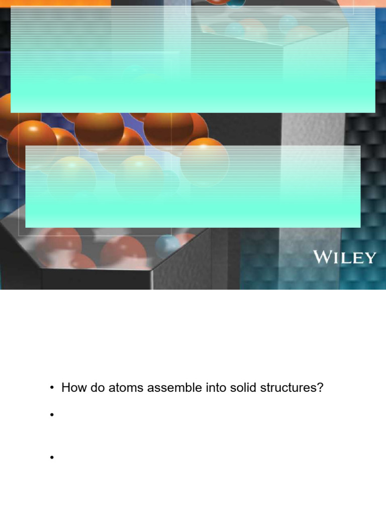 Chapter 3 - The Structure of Crystalline Solids Part 1 | PDF | Crystal Structure | Crystal