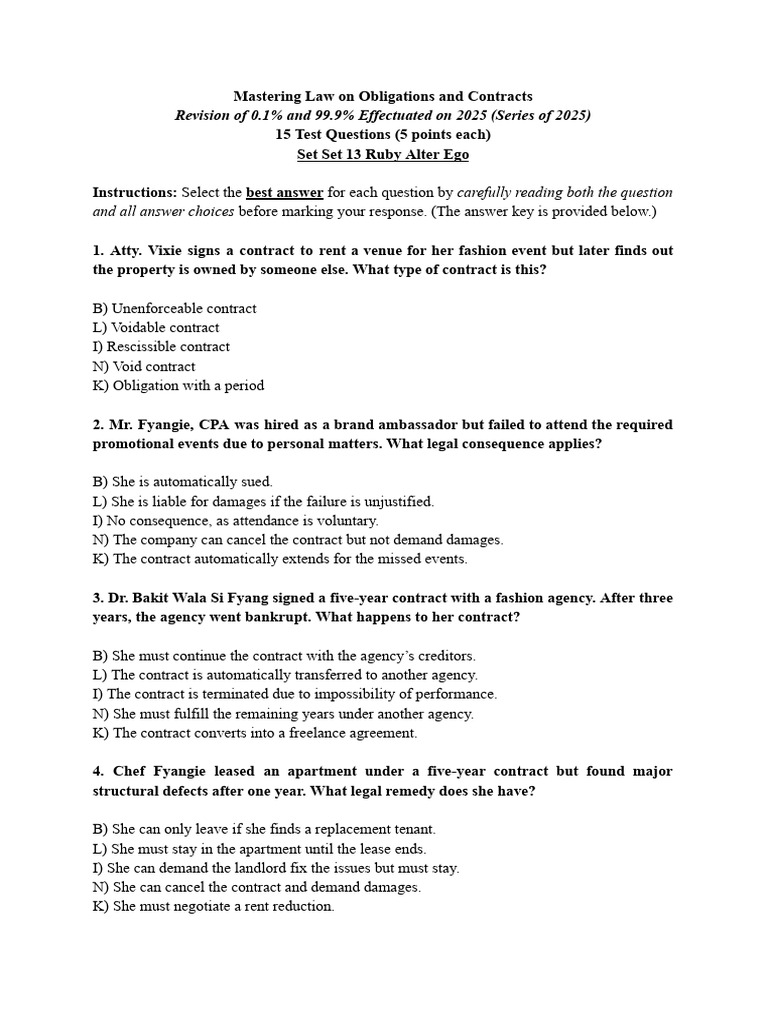 Mastering OBLICON Series of 2025 Test Questions Set 13 Ruby Alter Ego ...