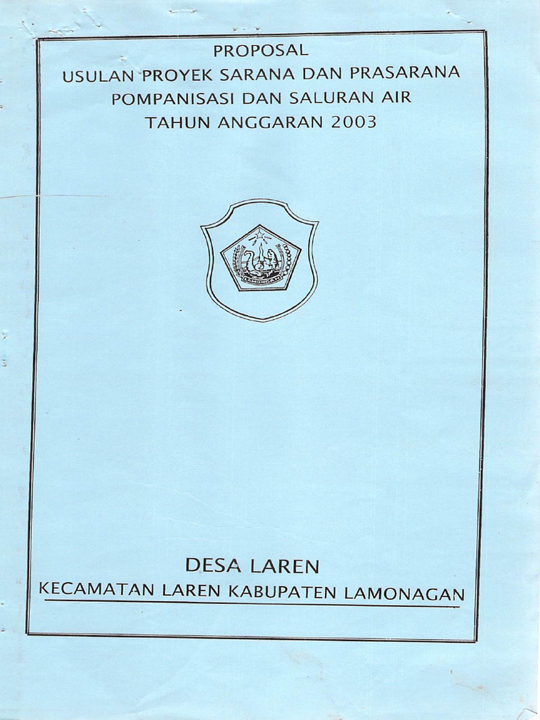 Proposal usulan proyek sarana dan prasarana pompanisasi dan saluran air ...