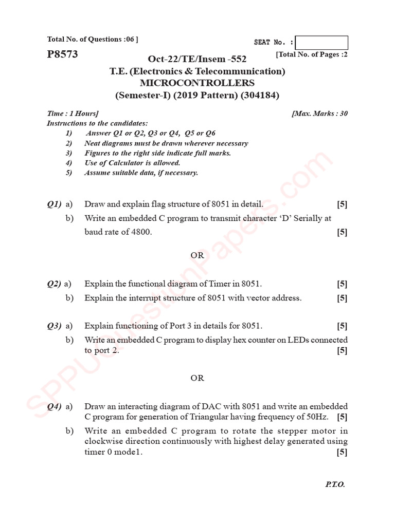Be - Electronics and Telecommunication Engineering - Semester 5 - 2022 - October ...