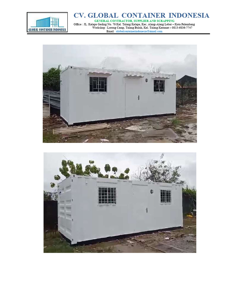 Foto Contoh CONTAINER 20 FEET MESS | PDF