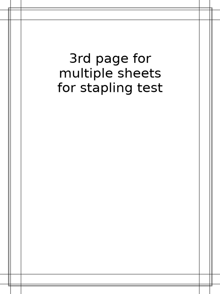 3rd Page For Multiple Sheets For Stapling Test | PDF