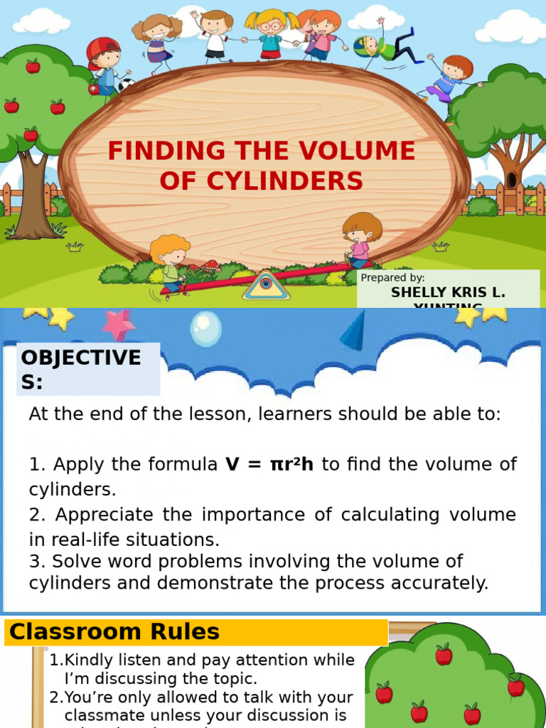 Finding The Volume of Cylinders | PDF | Volume