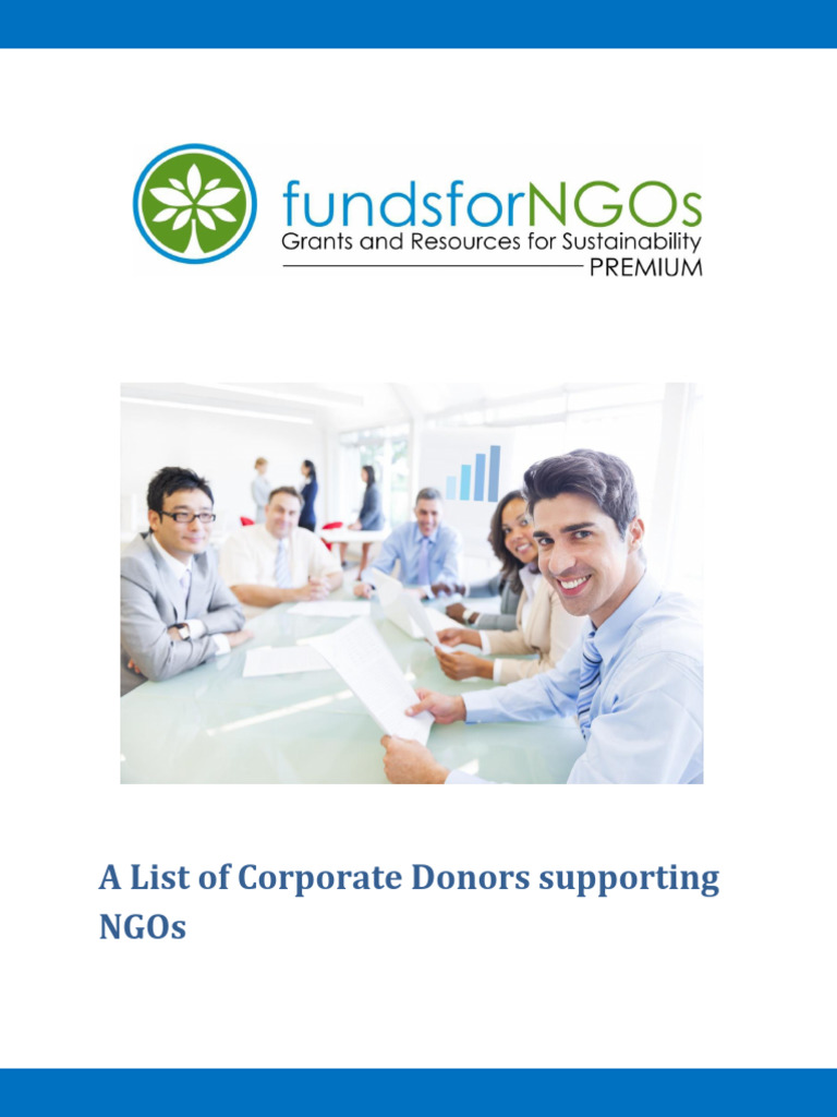 Corporate Donors Supporting NGOs | PDF | Sustainability | Nonprofit ...