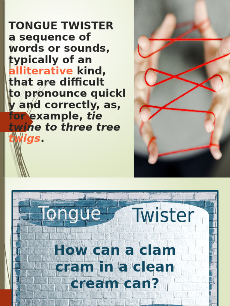 ENGLISH 4 PPT Q3 - Tongue Twister | PDF