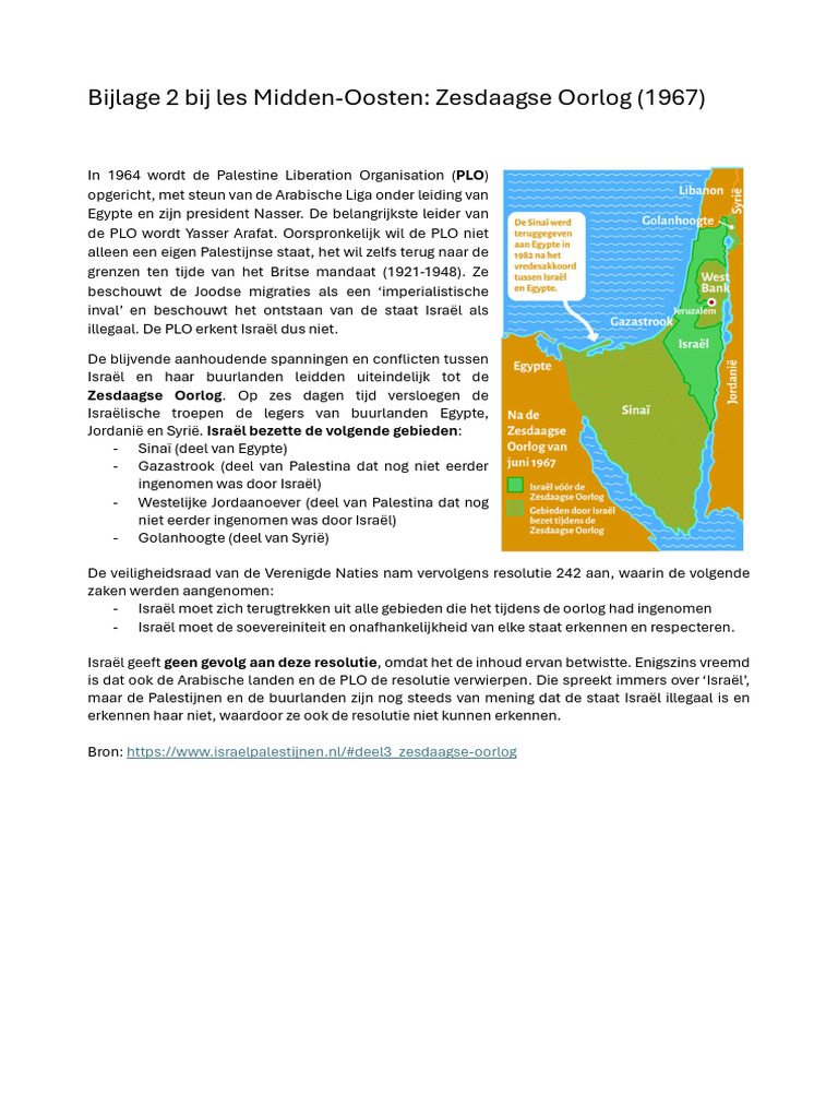 Bijlage 2 Bij Les Midden-Oosten - Zesdaagse Oorlog | PDF