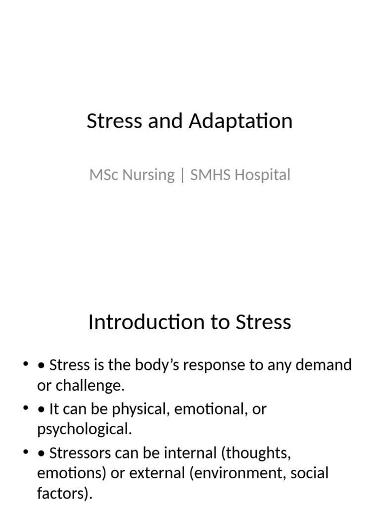 Stress and Adaptation-1 | PDF
