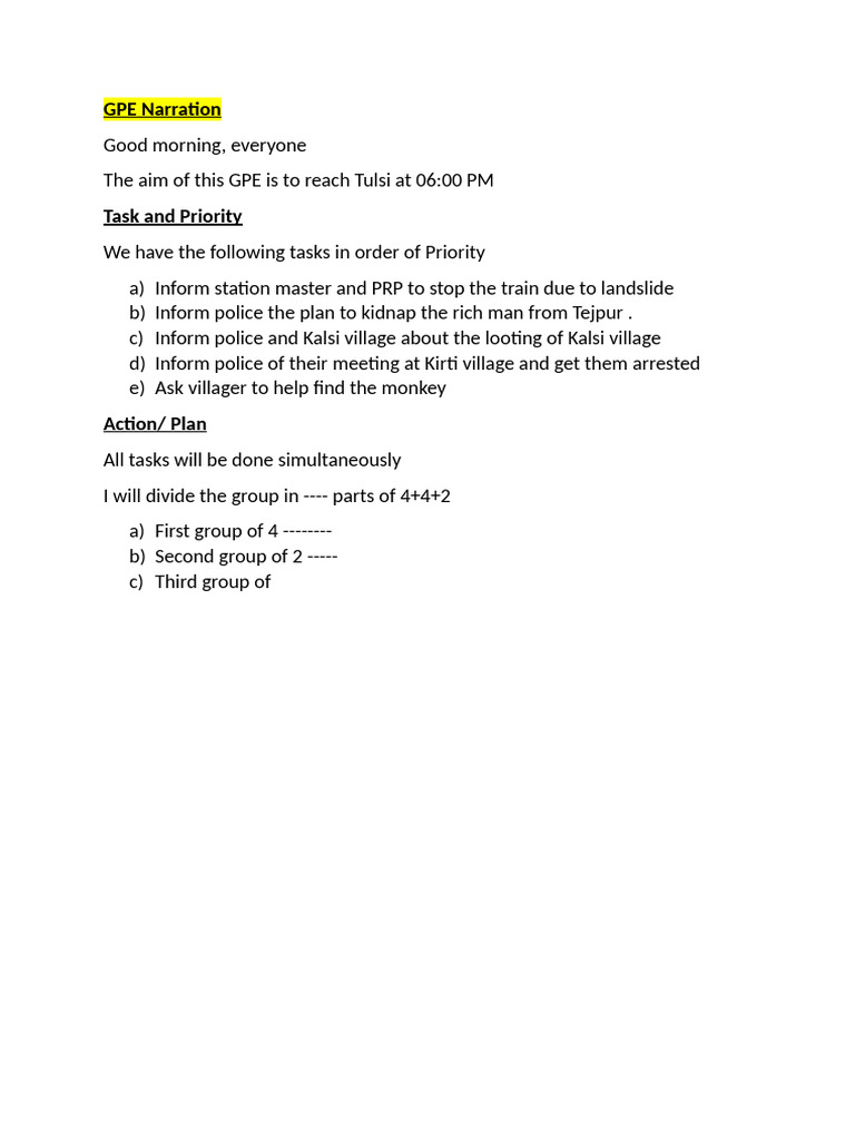 GPE Naration | PDF