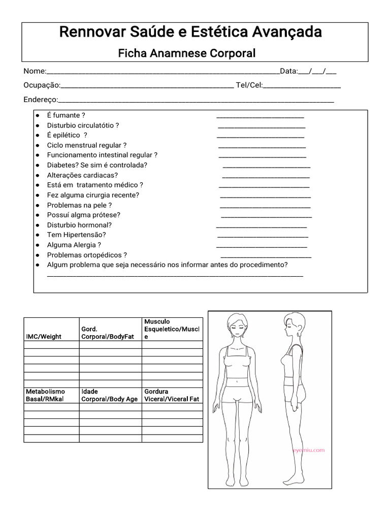 Ficha+Anamnese+Corporal | PDF
