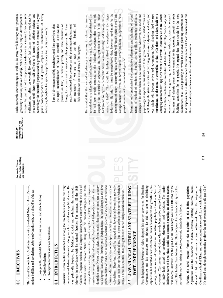 Jawaharlal Nehru Print Out State and Democracy | PDF