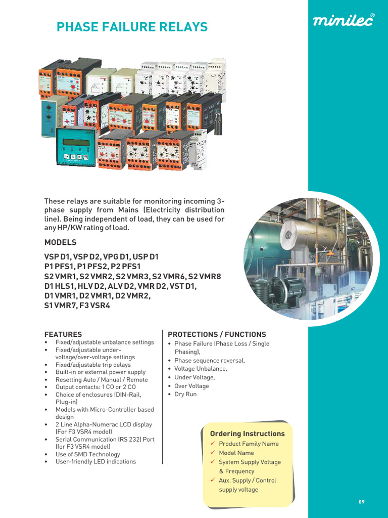 Phase Failure Relay Specifications | PDF | Alternating Current | Relay