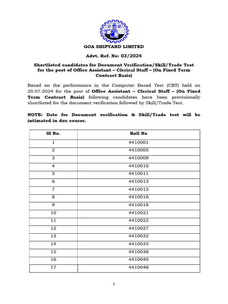 Office Assistant - Clerical Staff | PDF