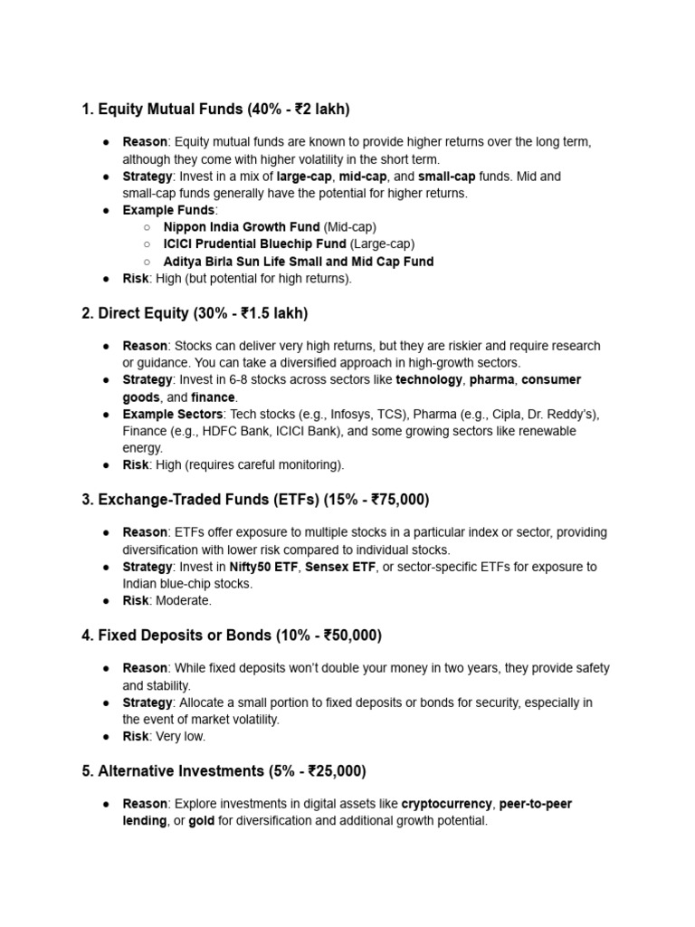 5 Lakhs Planning | PDF