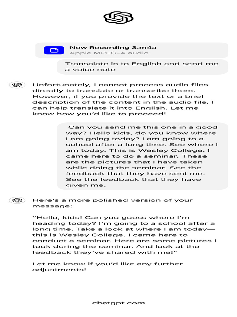Translation and Voice Note | PDF