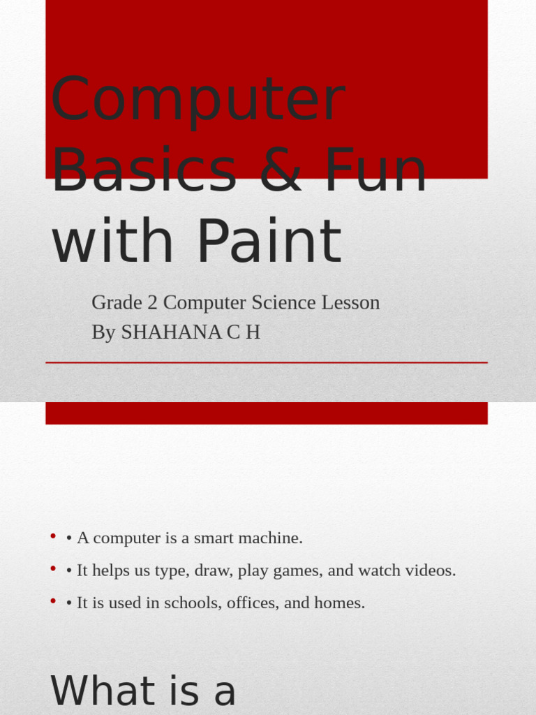 Grade2 Computer Basics Fun With Paint | PDF
