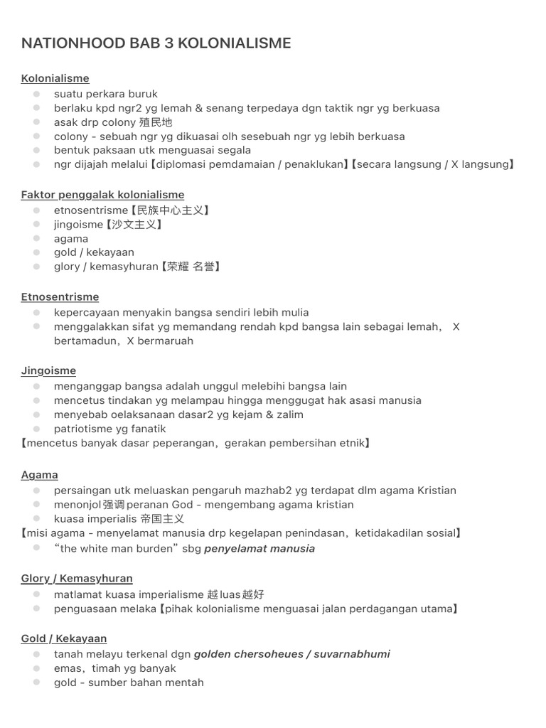 Nationhood Bab 3 Kolonialisme | PDF