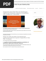 Earthing and Lightning Protection ITP | PDF | Civil Engineering | Materials