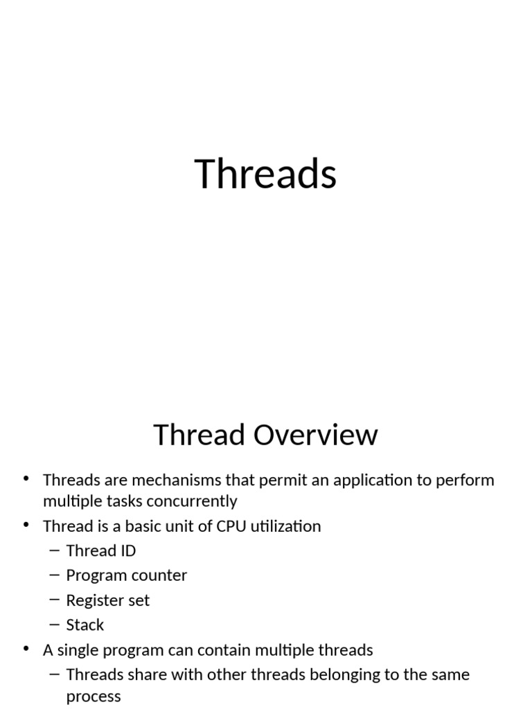 Operating System Threads Updated Pdf Thread Computing Process Computing