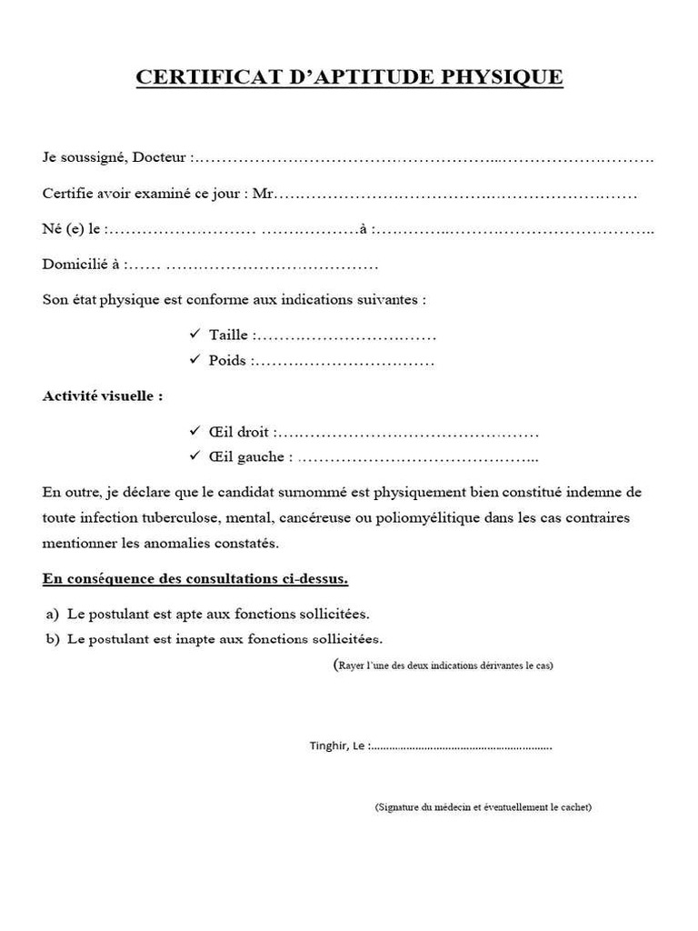 Certificat D'aptitude Physique PDF | PDF