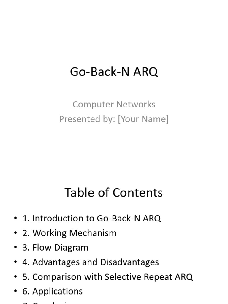 Go Back N ARQ Presentation | PDF