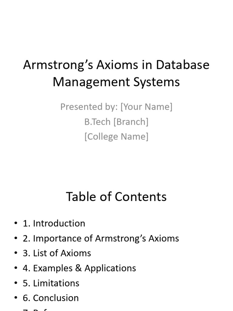 Armstrong Axioms DBMS | PDF
