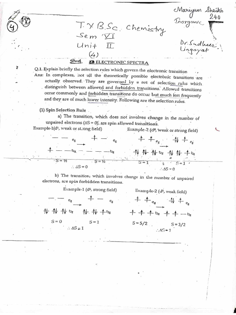 Abhimanyu Sir Paper 2 Electronic Spectra | PDF