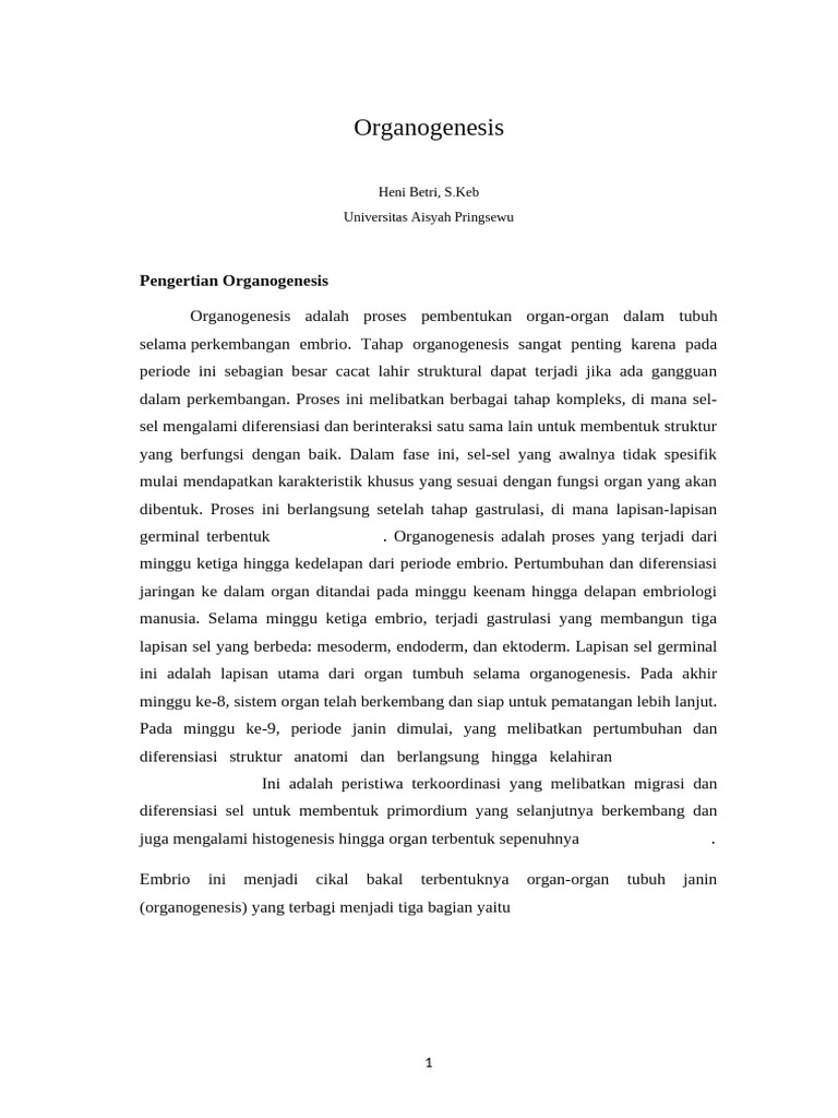 Organogenesis | PDF