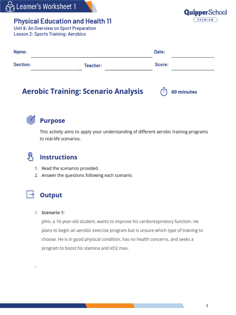 Aerobic Training Scenarios and Analysis | PDF | Physical Education ...