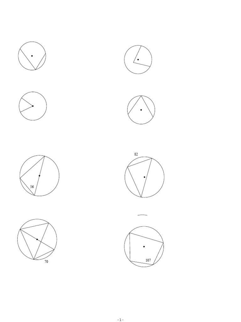 4 Inscribed Angles Practice 1dcqb4a | PDF | Geometry | Euclidean Plane ...