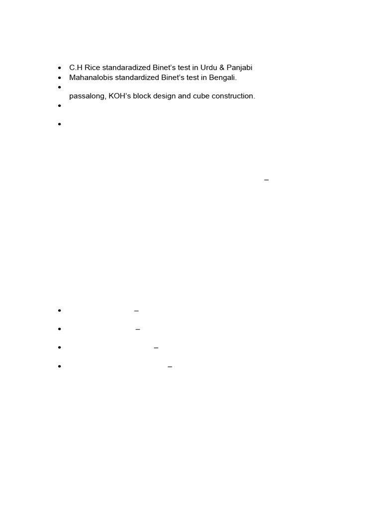 Intelligence Tests in India | PDF