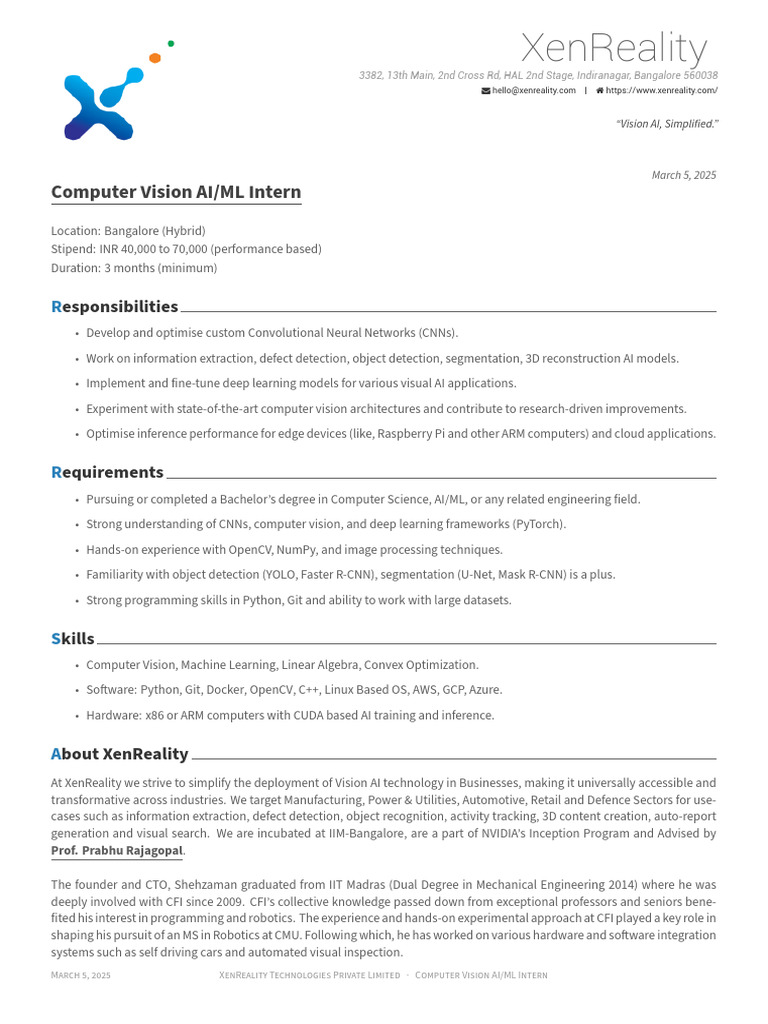 Vision_AI_Intern_IITM.pdf | PDF | Computer Vision | Artificial Intelligence