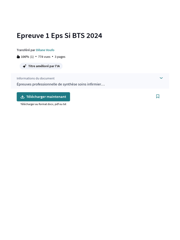 Épreuve 1 EPS SI BTS 2024 à Télécharger | PDF | Informatique