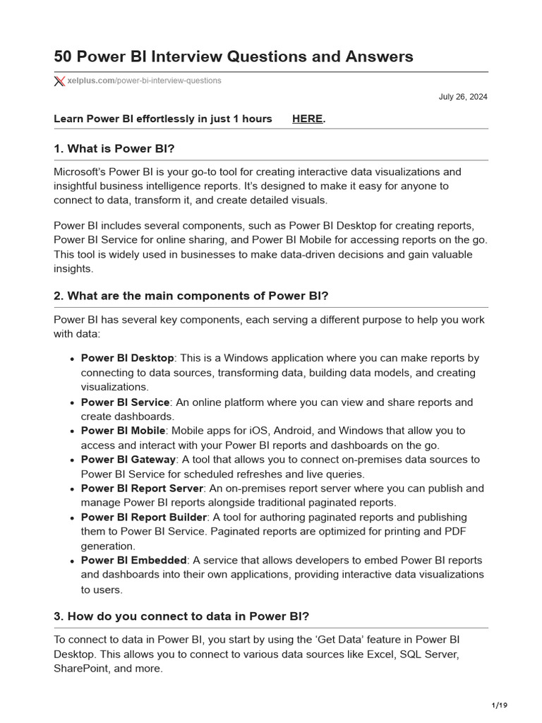 Powerbi Interview Questions 1738910234 | PDF | Databases | Information Technology