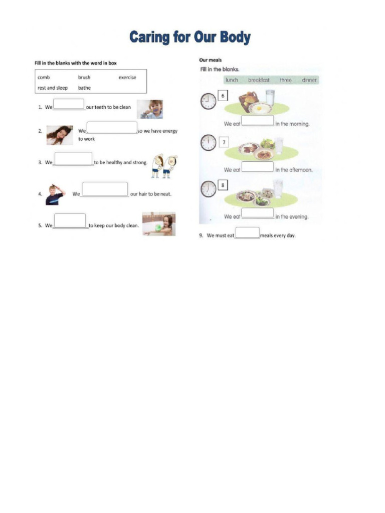 P1 Caring For My Body | PDF
