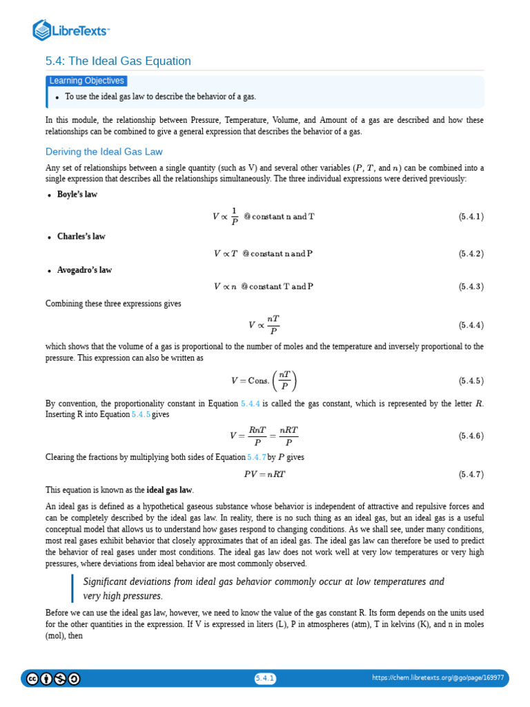 5.04 The Ideal Gas Equation 2 | PDF | Gases | Density