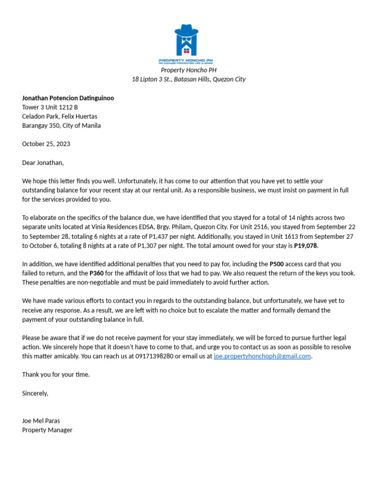 First Demand Letter | PDF