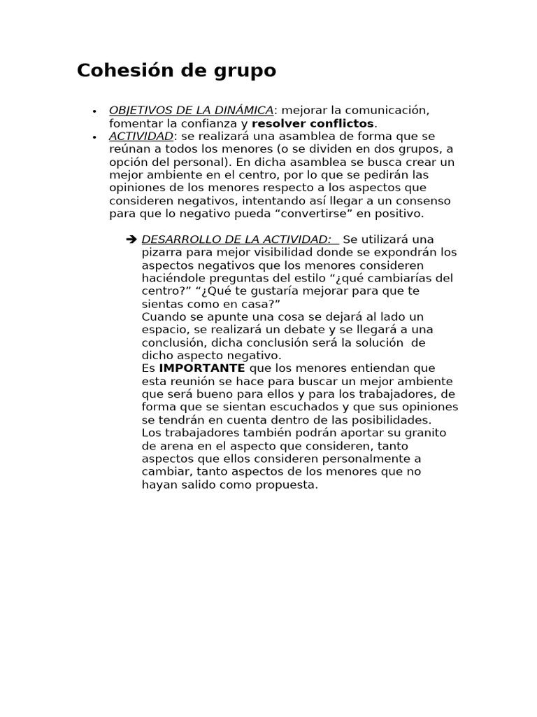 Cohesión Grupal | PDF