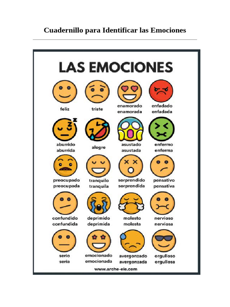 Cuadernillo para Identificar Emociones | PDF | Las emociones | Color