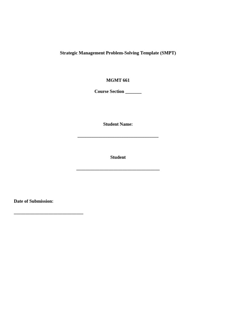 Strategic Management Problem-Solving Template (SMPT) | PDF | Employee ...