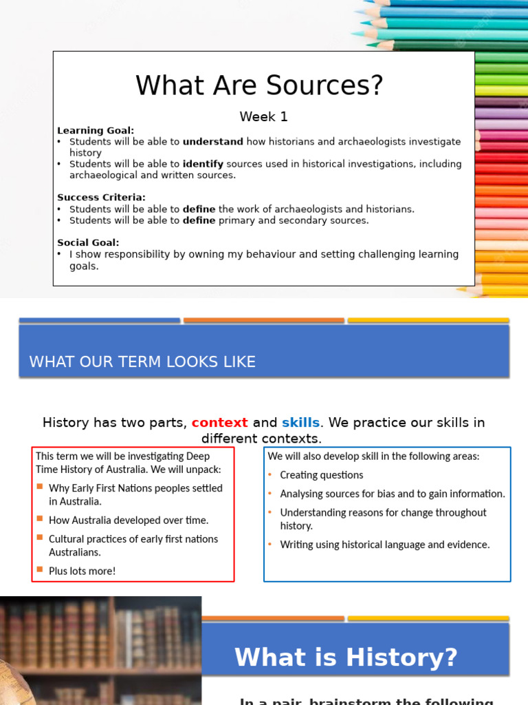 Week 1 Lesson 2 - What Are Sources | PDF | Archaeology | Artifact ...